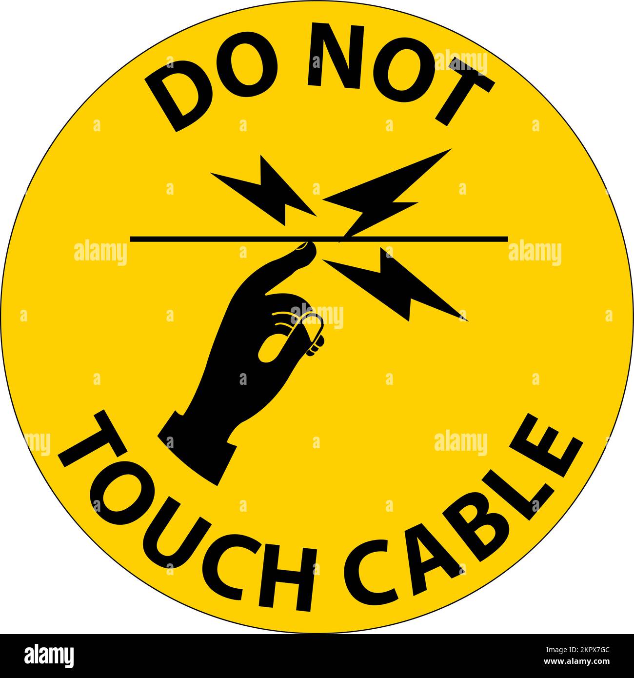 Caution Do Not Touch Cable Sign On White Background Stock Vector Image ...