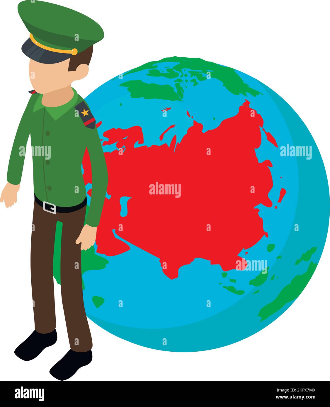 Army general icon isometric vector. Soviet general on background of ...