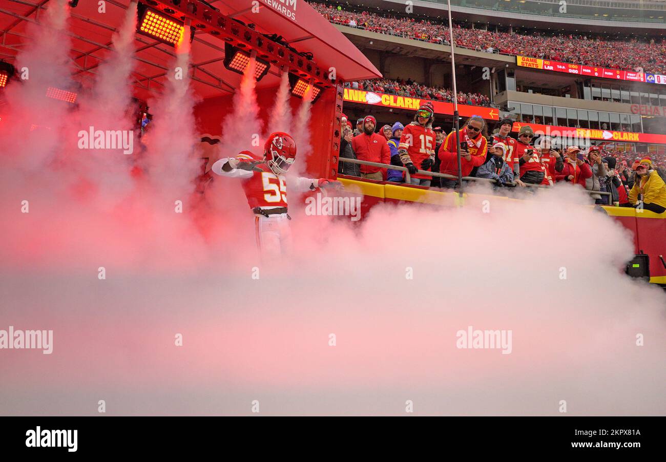 NOV 27, 2022: Kansas City Chiefs defensive end Frank Clark (55) makes ...
