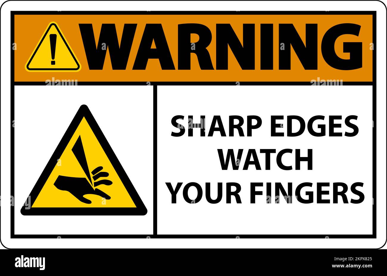 Warning Sharp Edges Watch Your Fingers On White Background Stock Vector ...