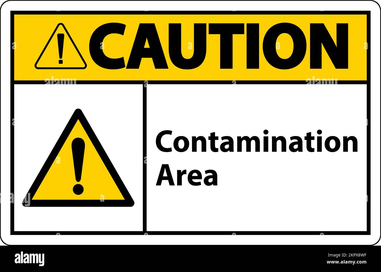 Contamination Area Caution Sign On White Background Stock Vector Image ...