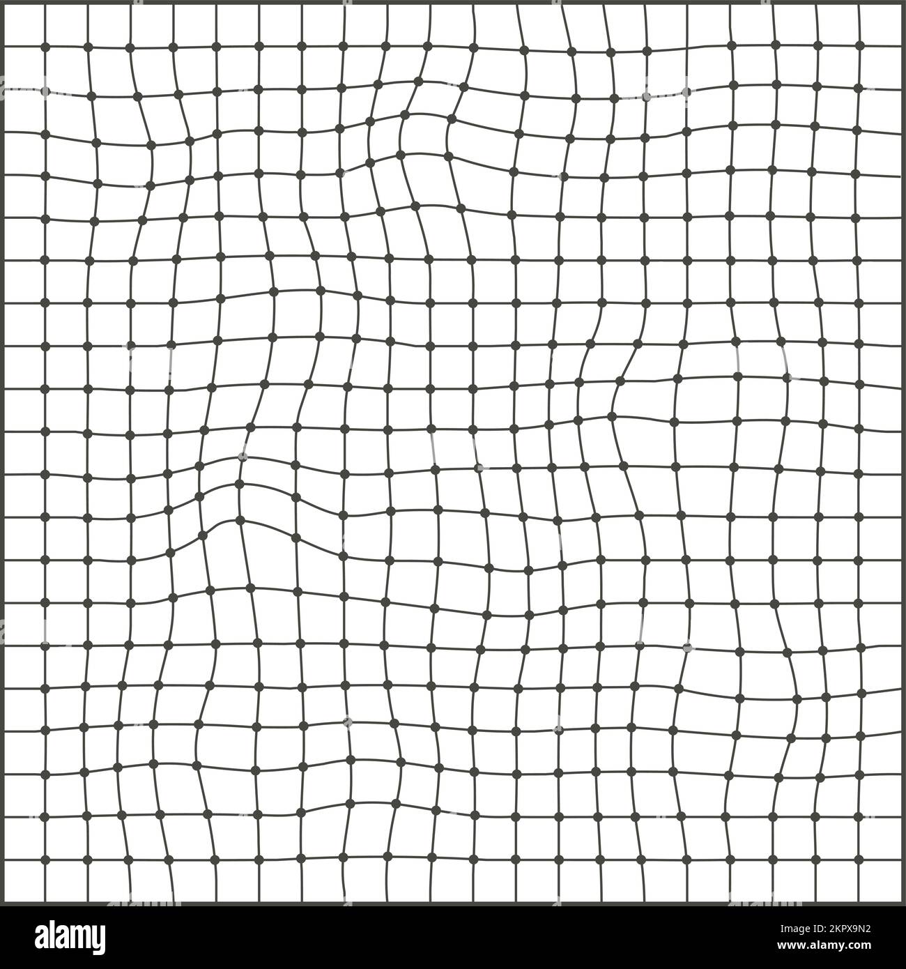 Simple deformed mesh, checkered technology background. Abstract grid ...