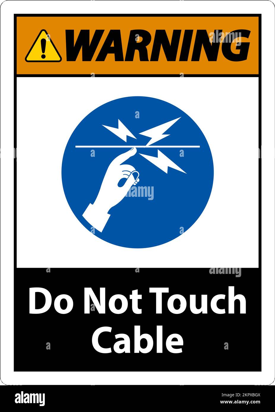 Warning Do Not Touch Cable Sign On White Background Stock Vector Image ...