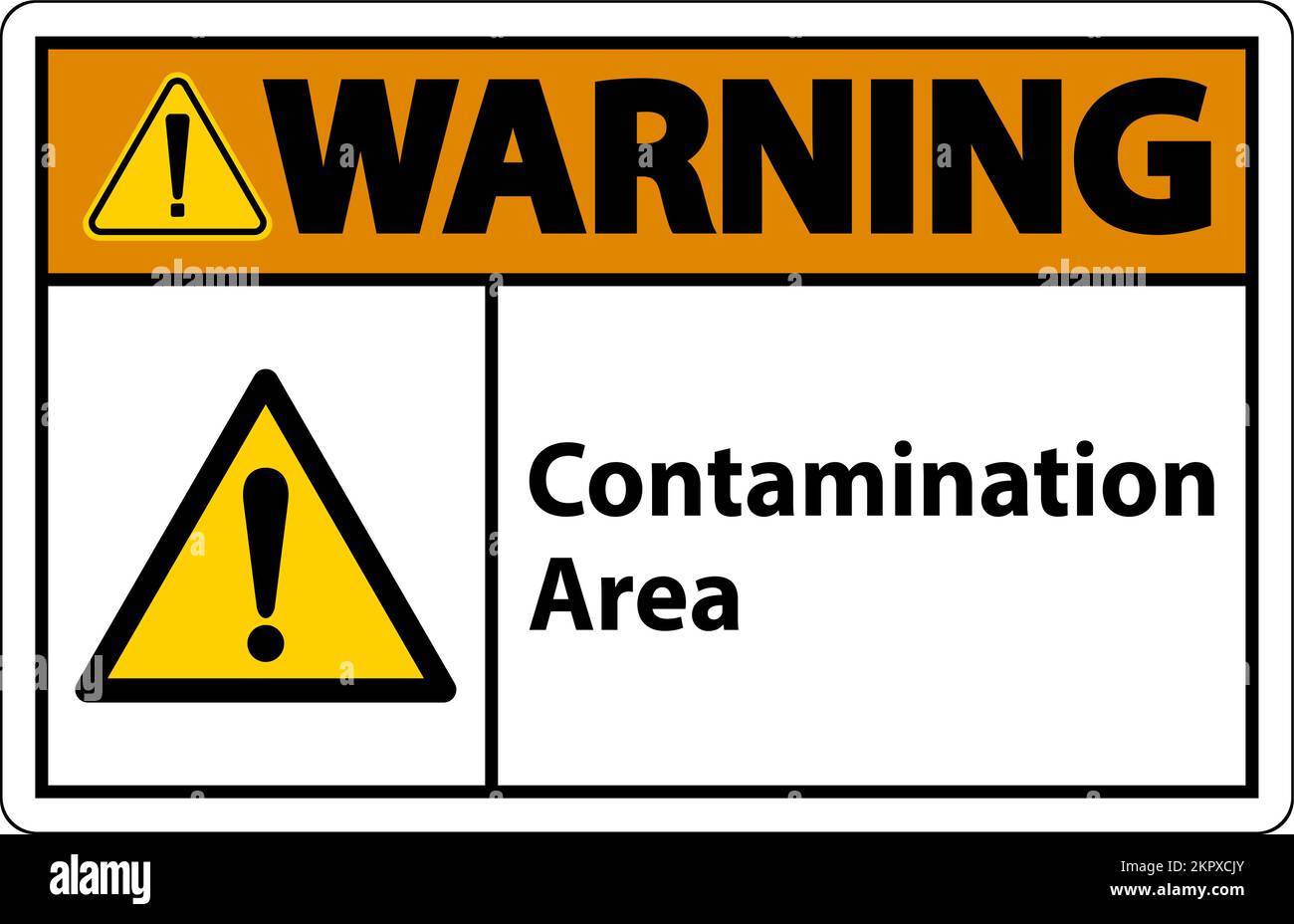 Contamination Area Warning Sign On White Background Stock Vector Image ...