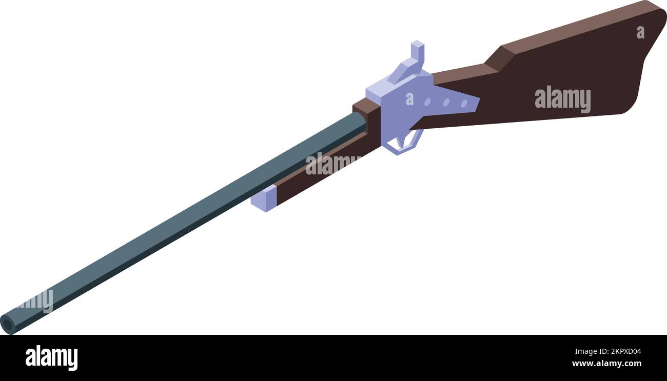 Hunting rifle icon isometric vector. Gun sniper. Shooting scope Stock ...