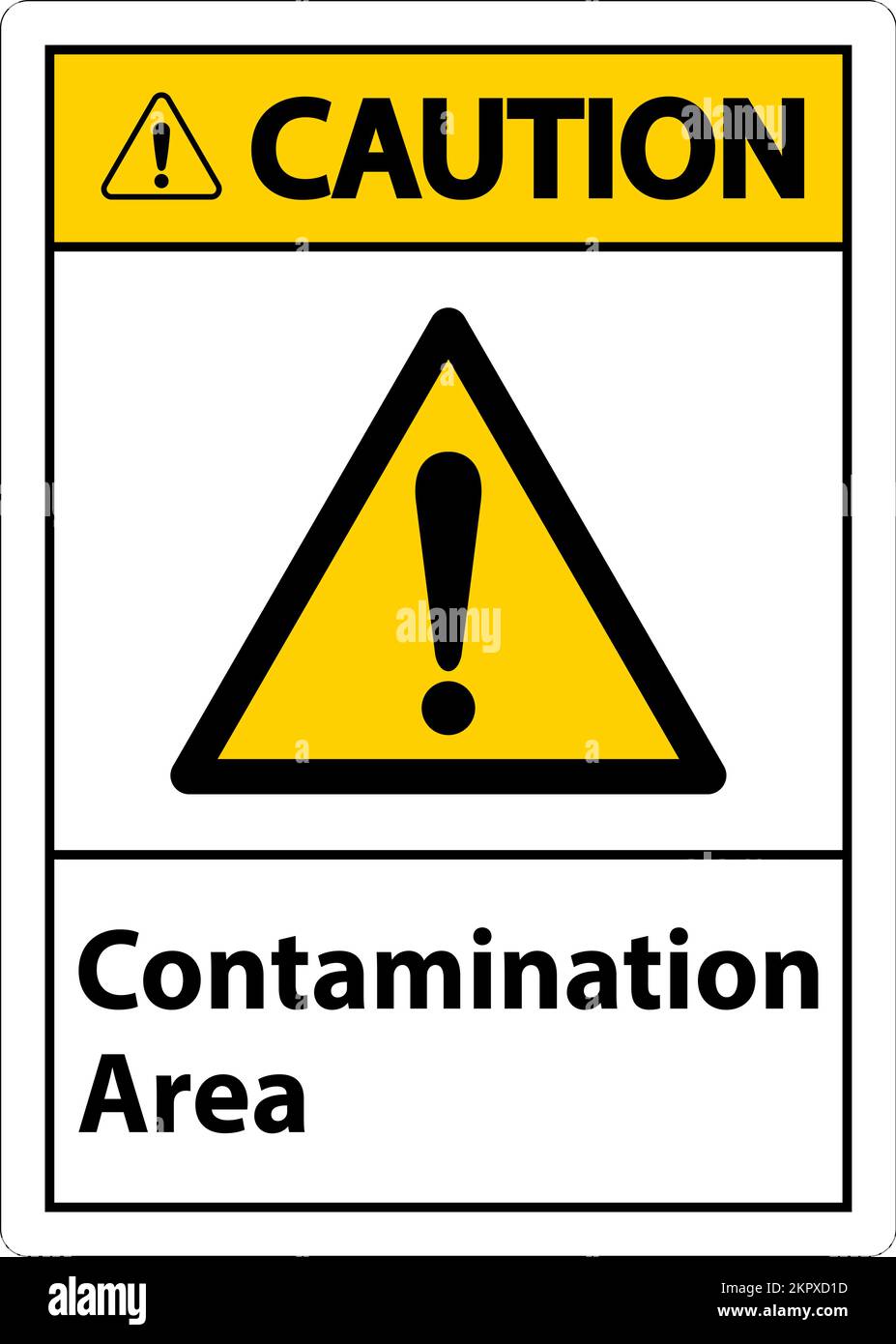 Contamination Area Caution Sign On White Background Stock Vector Image ...