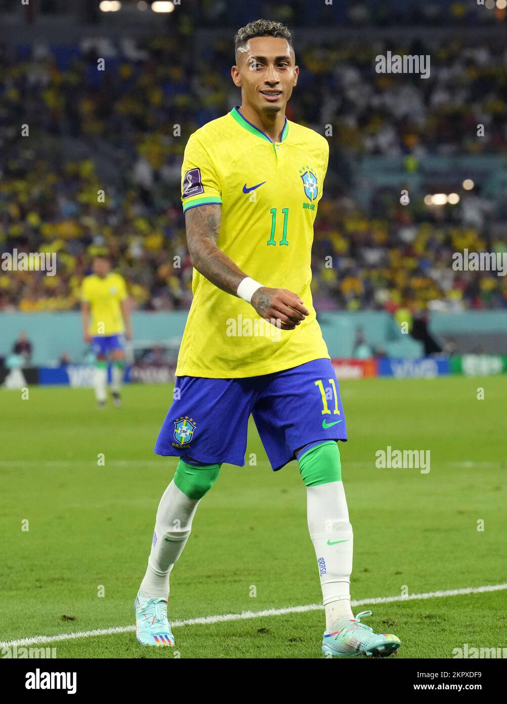 Brazil's Raphinha during the FIFA World Cup Group G match at the ...