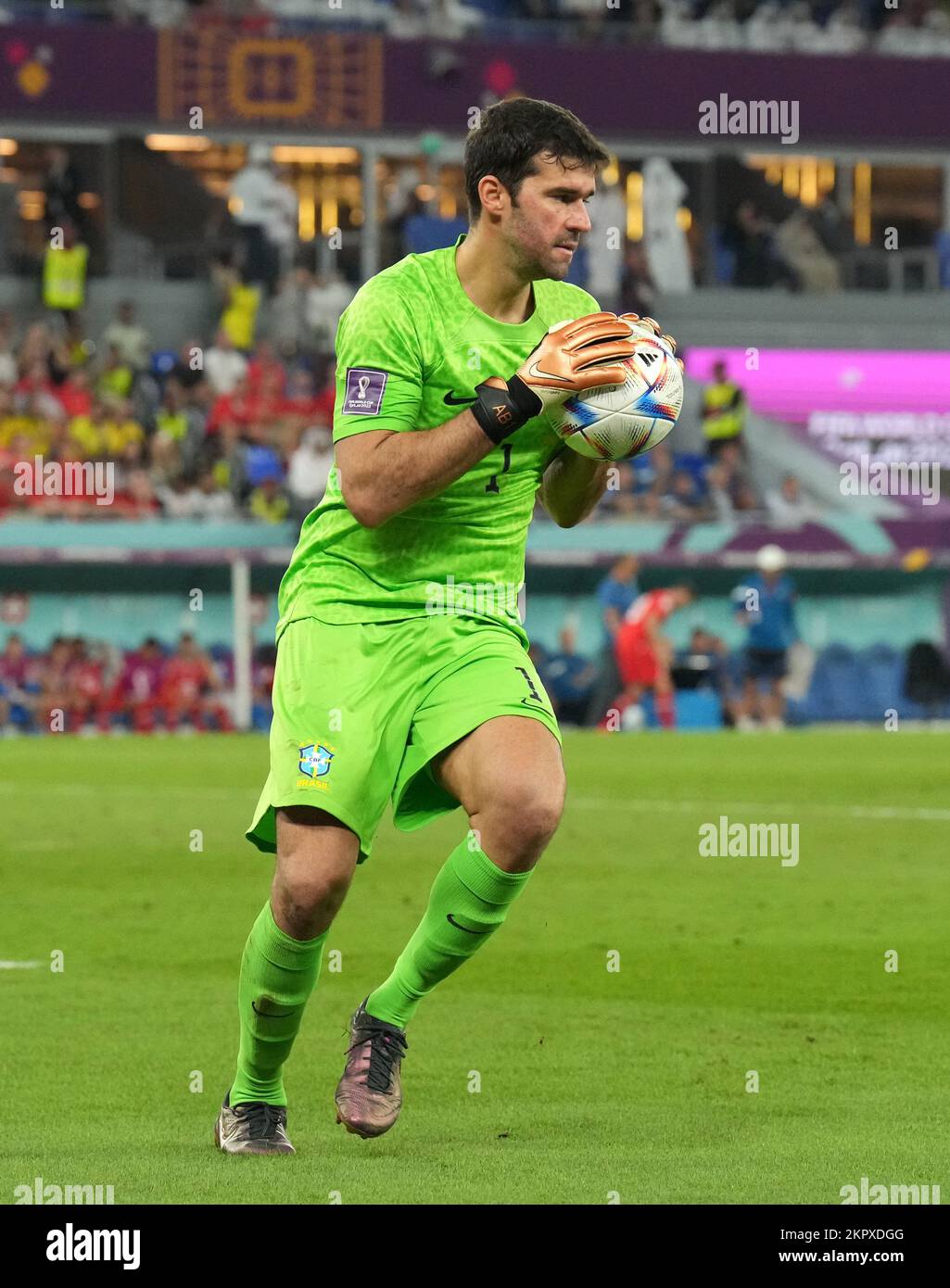 Brazil goalkeeper Alisson during the FIFA World Cup Group G match at ...