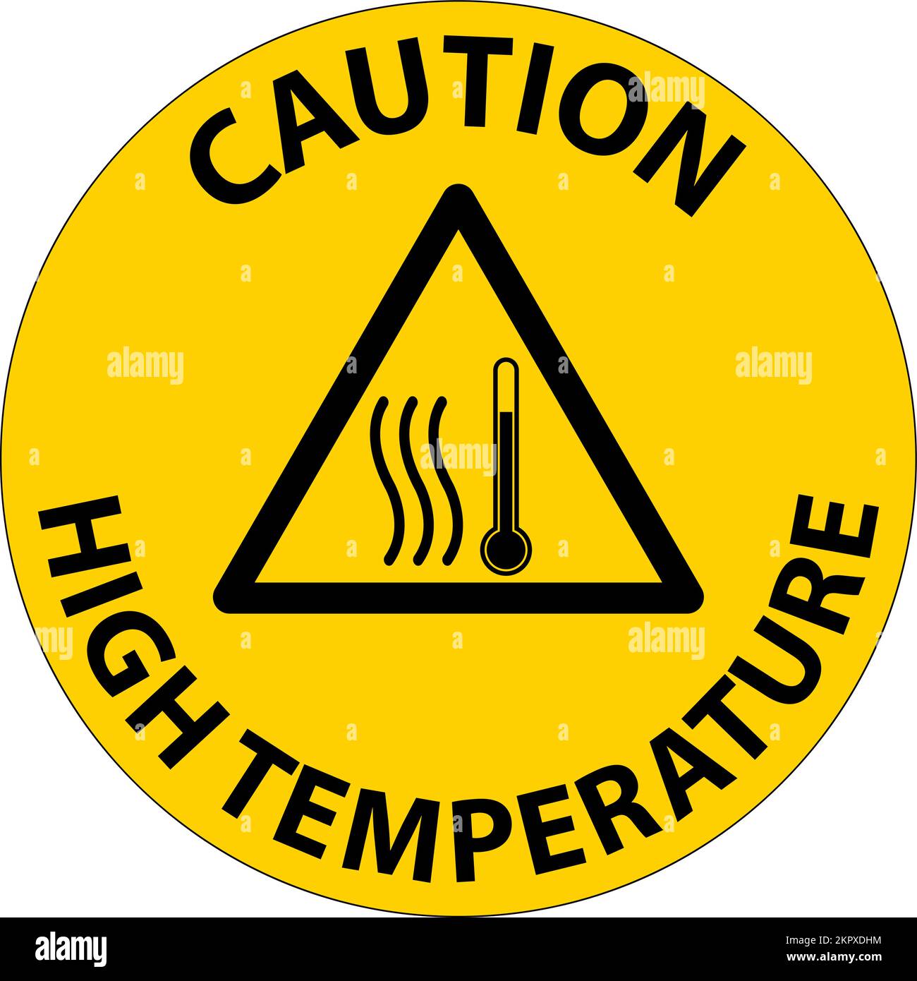 Caution High temperature symbol and text safety sign Stock Vector Image ...