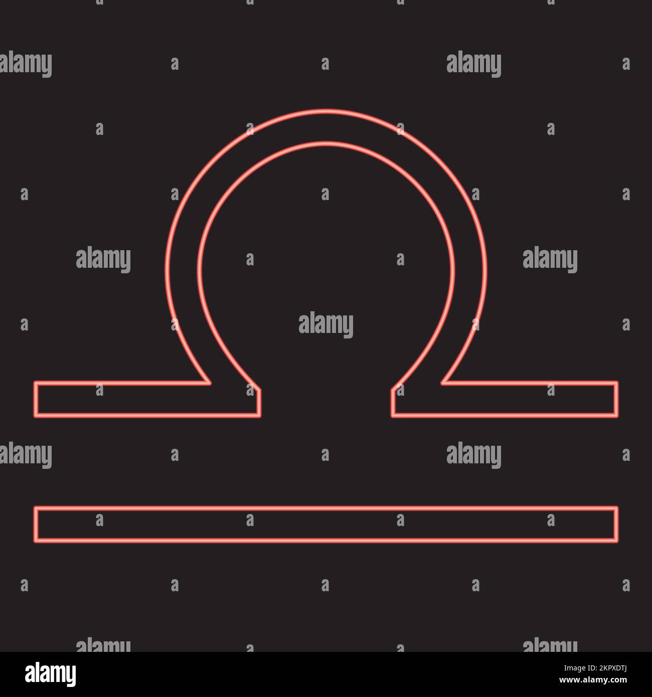 Neon libra symbol zodiac red color vector illustration image flat style ...