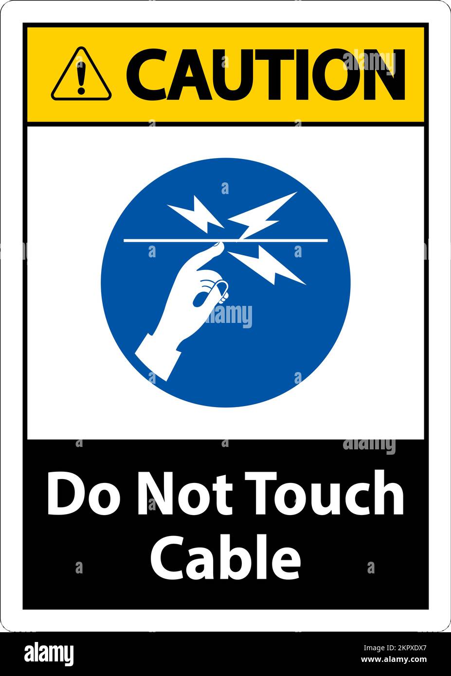 Caution Do Not Touch Cable Sign On White Background Stock Vector Image ...