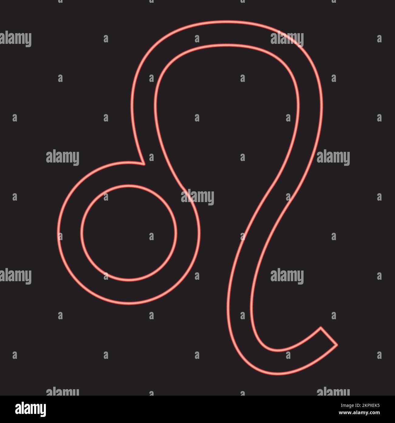 Neon lion symbol zodiac red color vector illustration image flat style ...