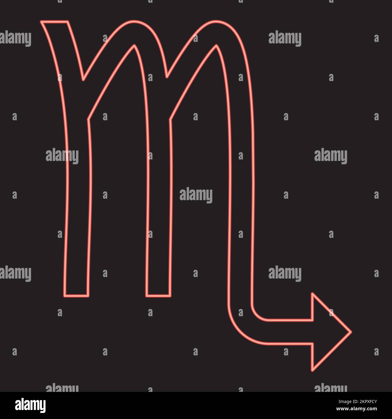 Neon scorpion symbol zodiac red color vector illustration image flat ...