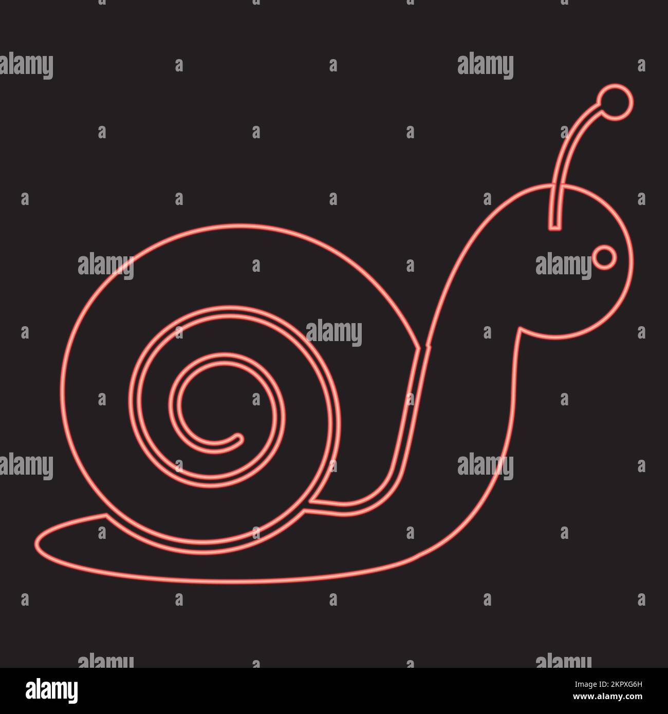 Neon snail red color vector illustration image flat style light Stock ...