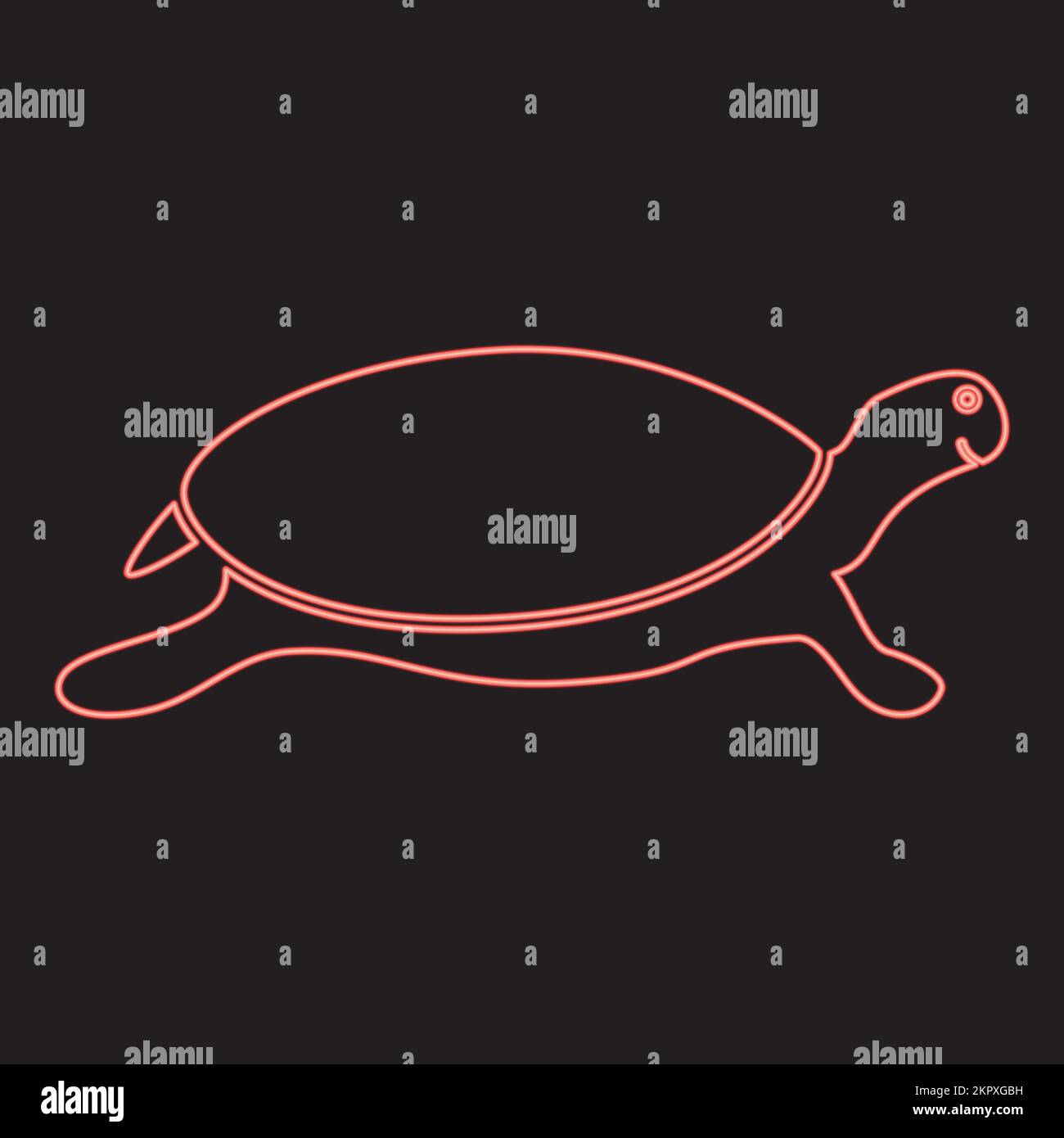 Neon tortoise turtle red color vector illustration image flat style ...