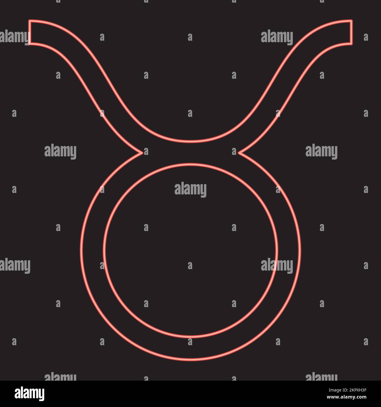 Neon taurus symbol red color vector illustration image flat style light ...