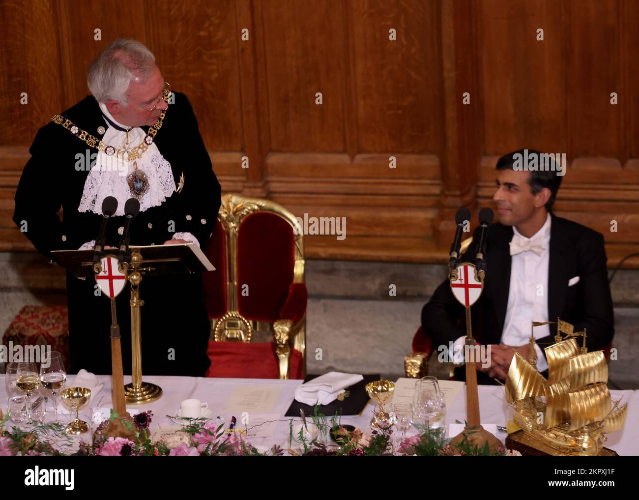 The Lord Mayor of London, Nicholas Lyons speaking at the annual Lord ...