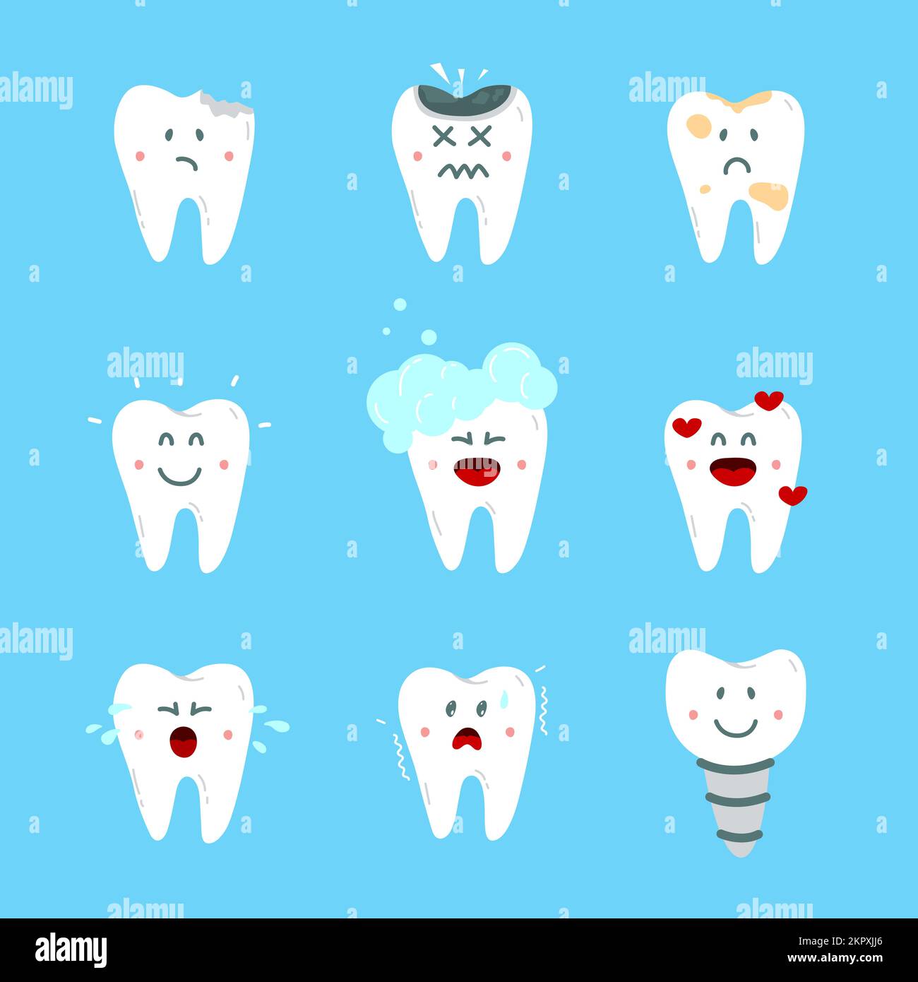 Cute comic teeth mascots, cartoon tooth characters. Children ...