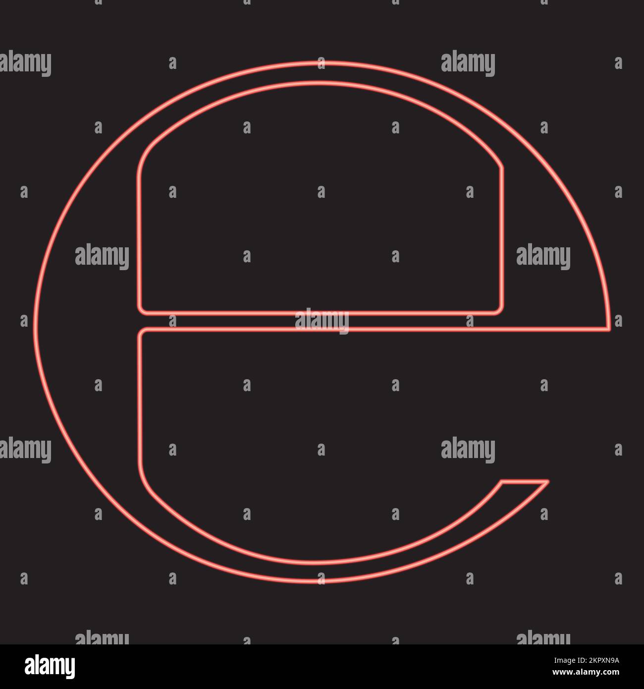 Neon estimated sign e mark symbol e red color vector illustration image ...