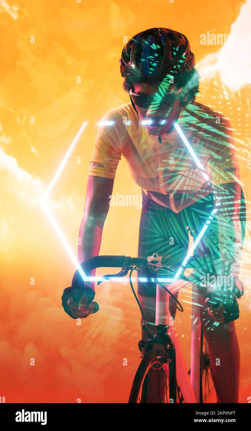 Multiple exposure of cyclist hi-res stock photography and images - Alamy