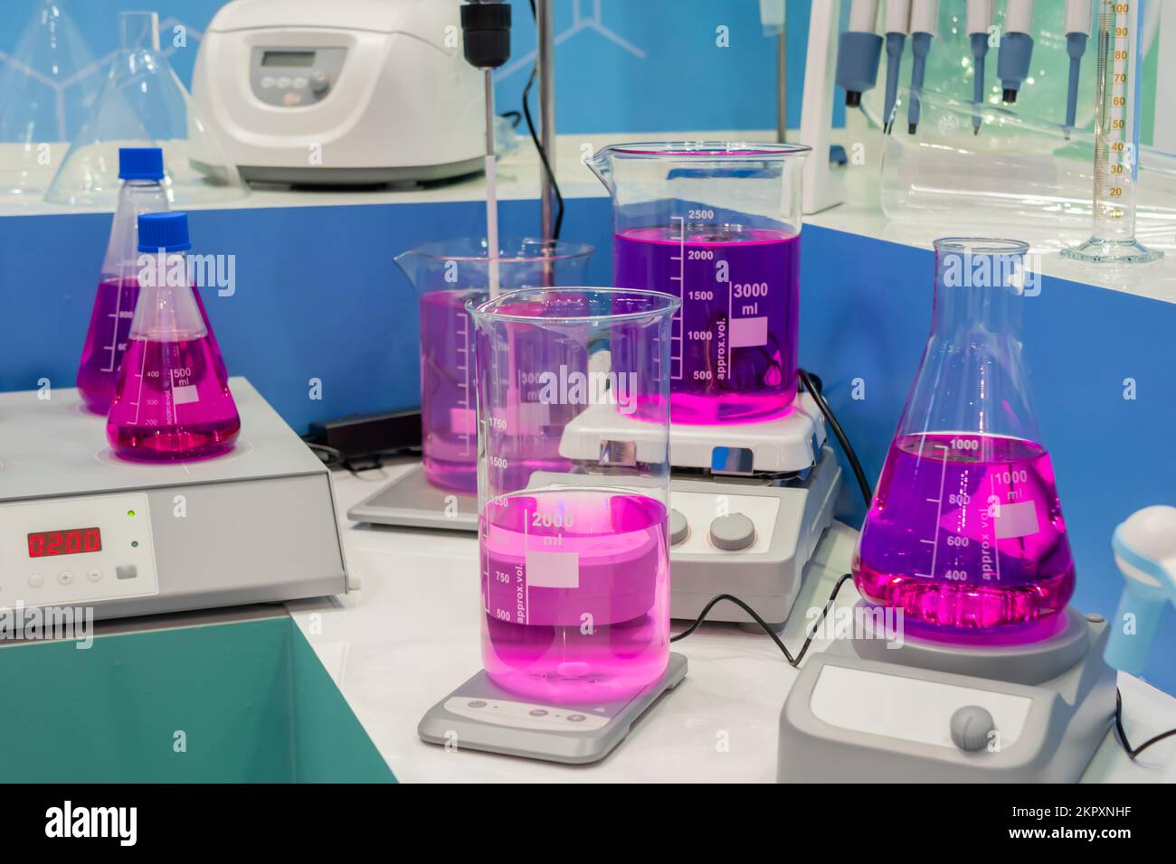 Laboratory equipment - magnetic mixers with moving stir bar for mixing ...