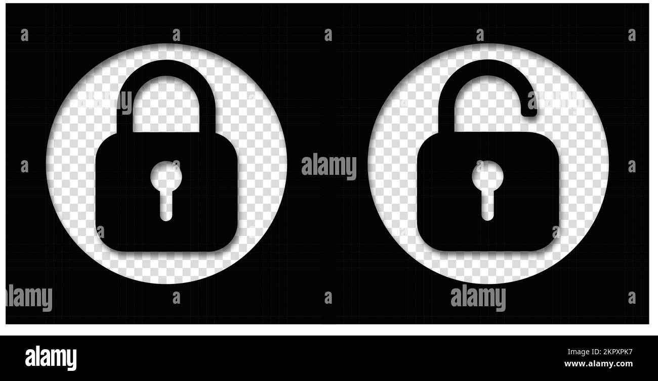 Set of lock icons, lock icon. Safety symbols. Vector illustration ...