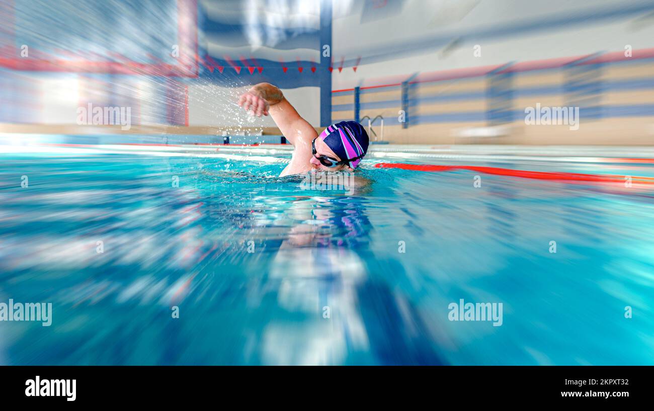 Swimmer in the pool Stock Photo - Alamy