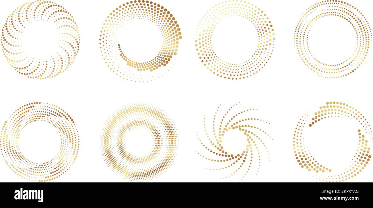 Round halftone shape frames Stock Vector Images - Alamy