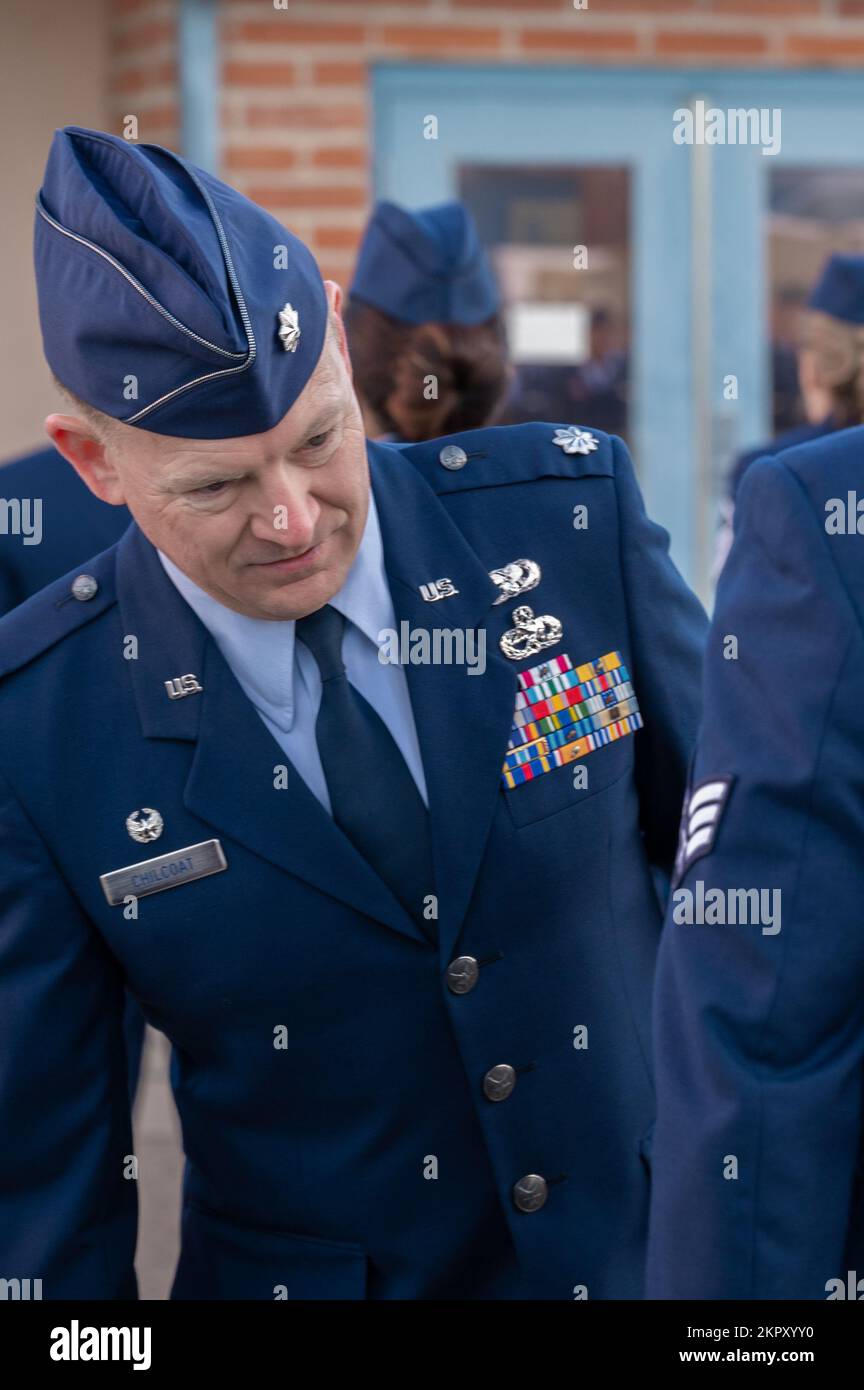 Members of the 162nd Logistics Readiness Squadron wait in formation ...