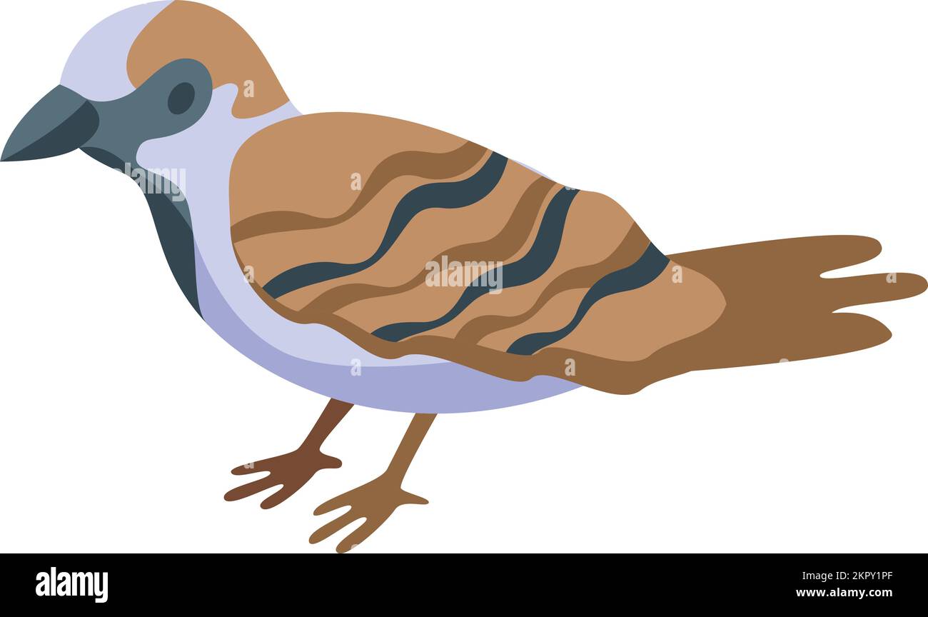 Sparrow icon isometric vector. Bird sprite. Cute small Stock Vector ...