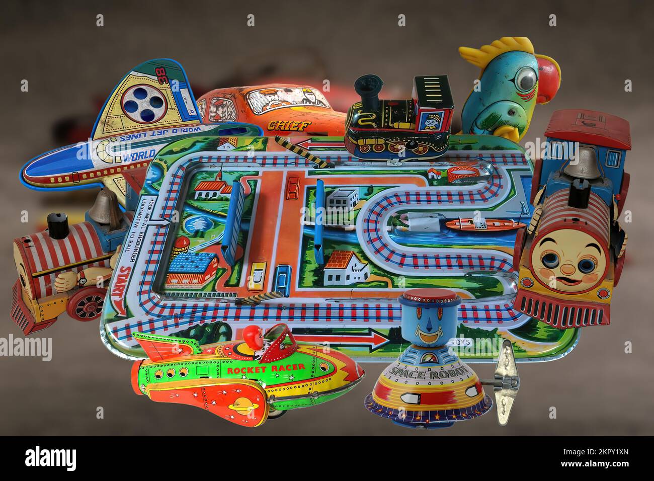 A collection of vintage toys Stock Photo - Alamy