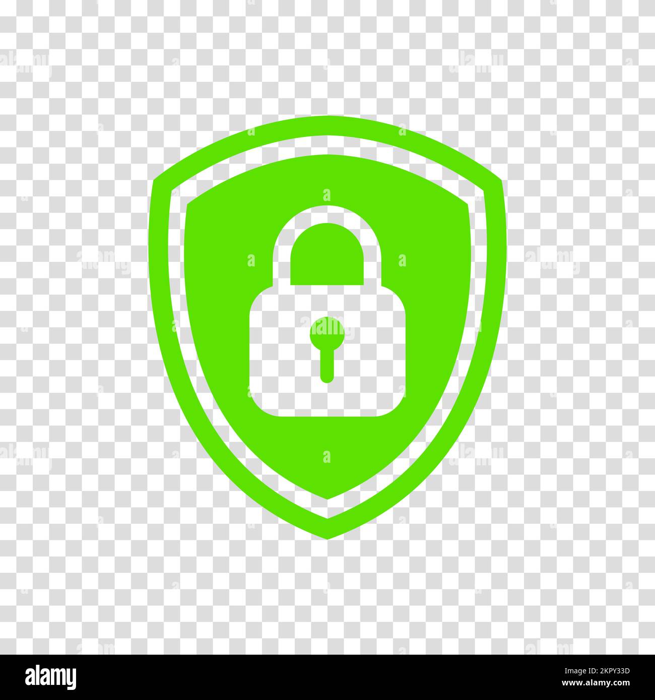 Icon or symbol of a shield with a closed padlock. Sign lock on a ...