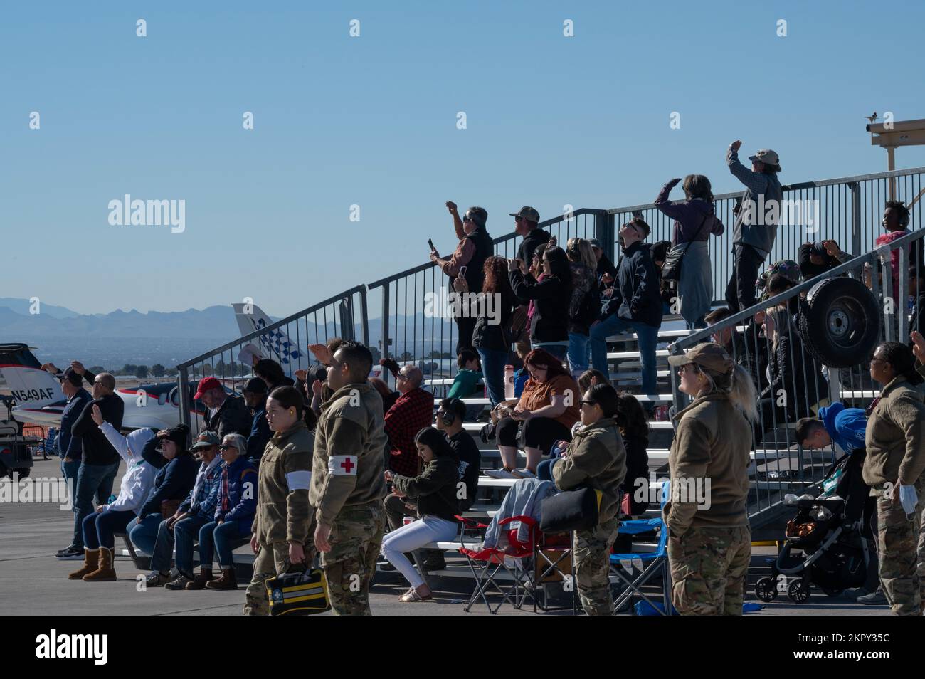 Airmen and families look to the skies at aerial performances during ...