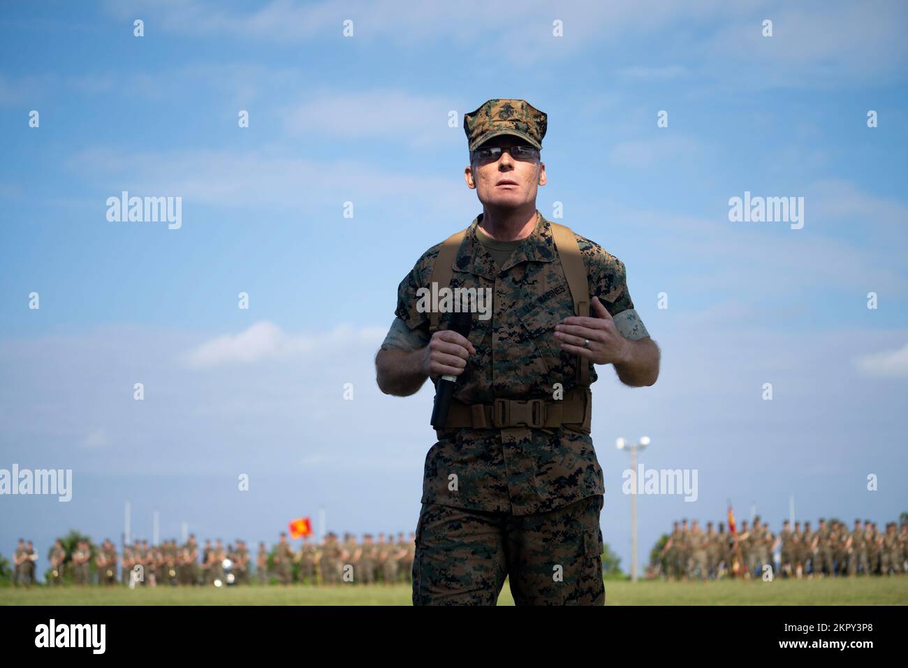 U.S. Marine Corps Sgt. Maj. Shelby Smith, offgoing sergeant major for ...