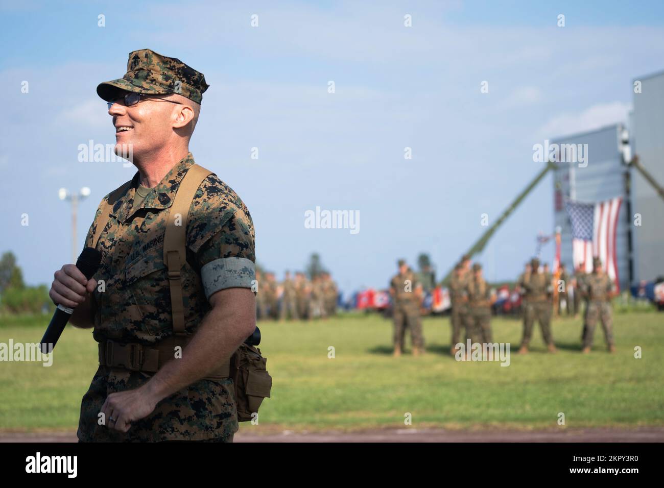 U.S. Marine Corps Sgt. Maj. Shelby Smith, offgoing sergeant major for ...