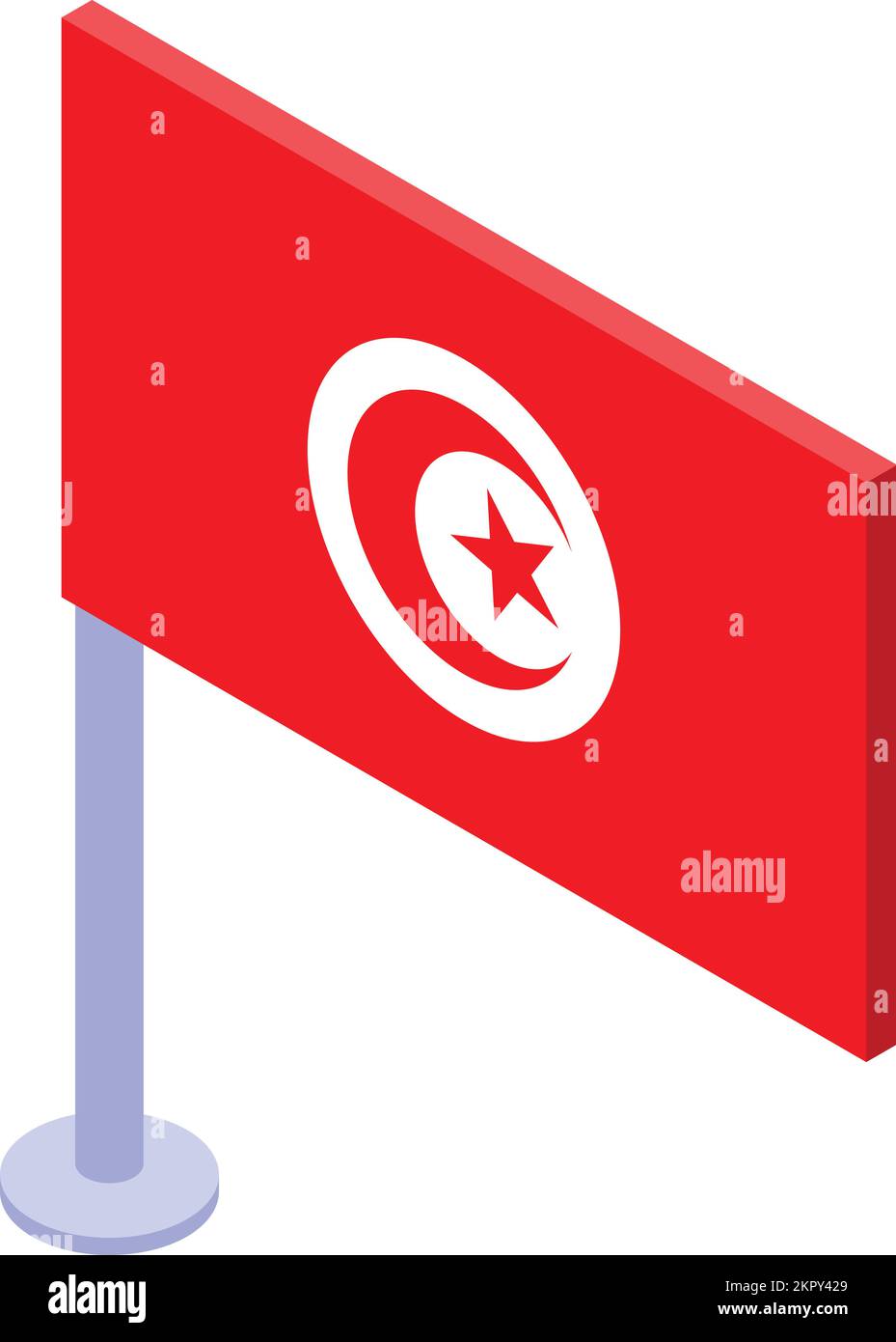 Tunisia flag icon isometric vector. City travel. House architecture ...