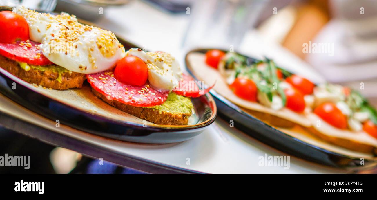 Brunch with toast - Food content Stock Photo - Alamy