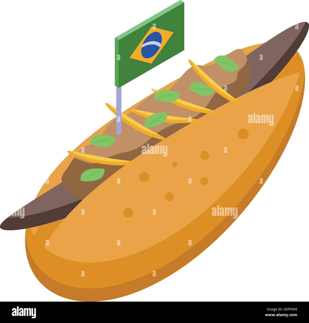 Brazilian sandwich icon isometric vector. Brazil food. Culinary dish ...