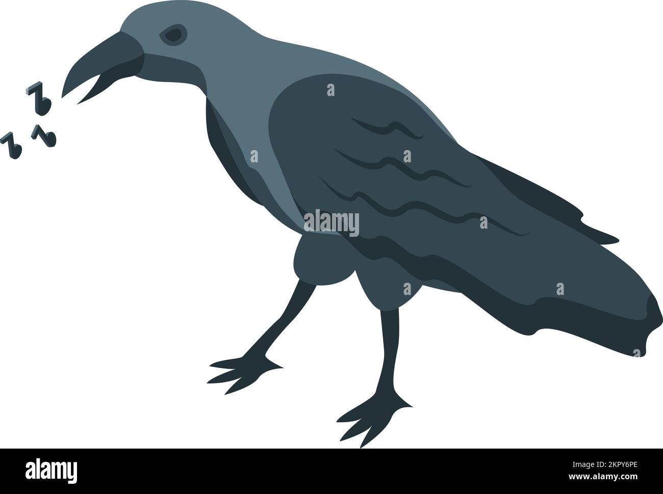 Raven bird icon isometric vector. Crow death. Nature animal Stock ...