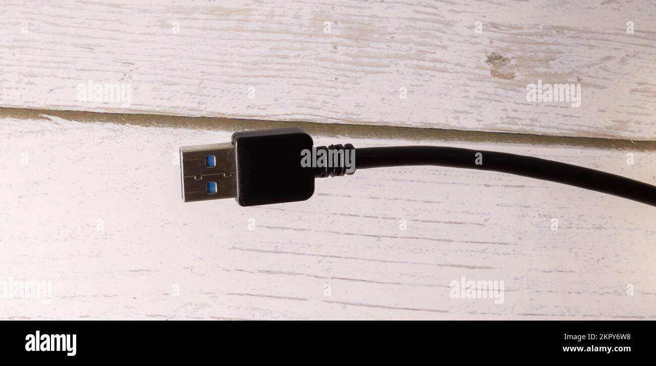 USB cable isolated on white Stock Photo - Alamy