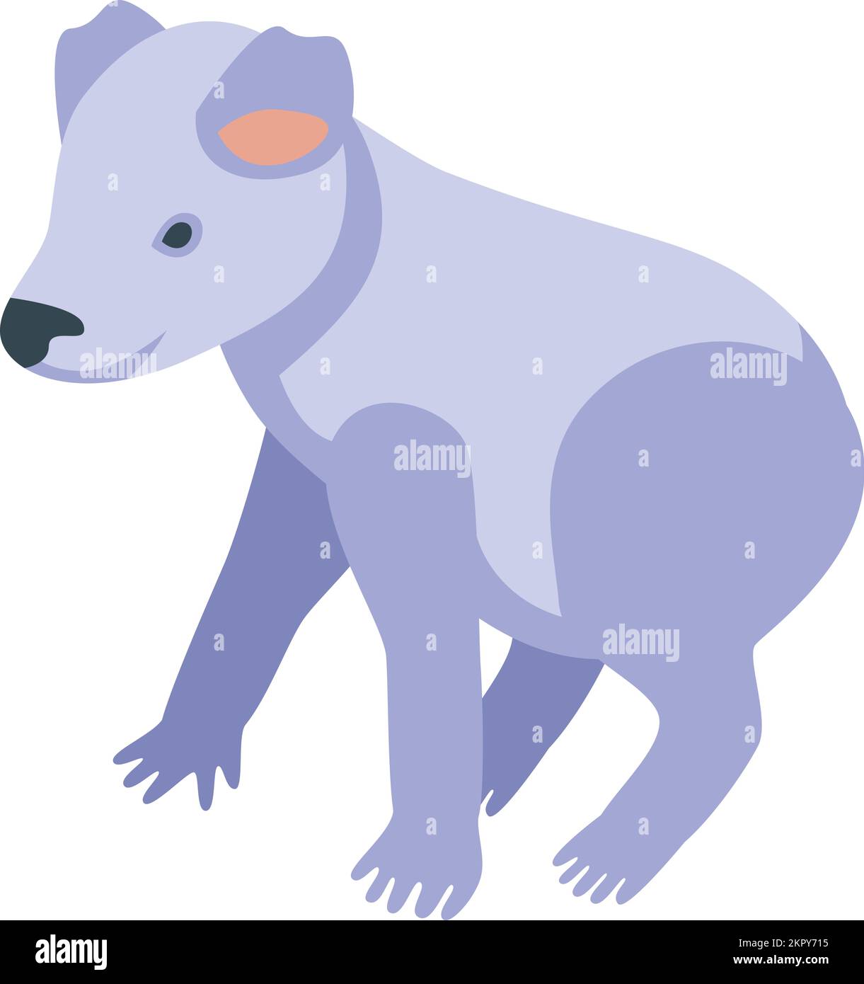 White koala icon isometric vector. Cute bear. Sleep tree Stock Vector ...