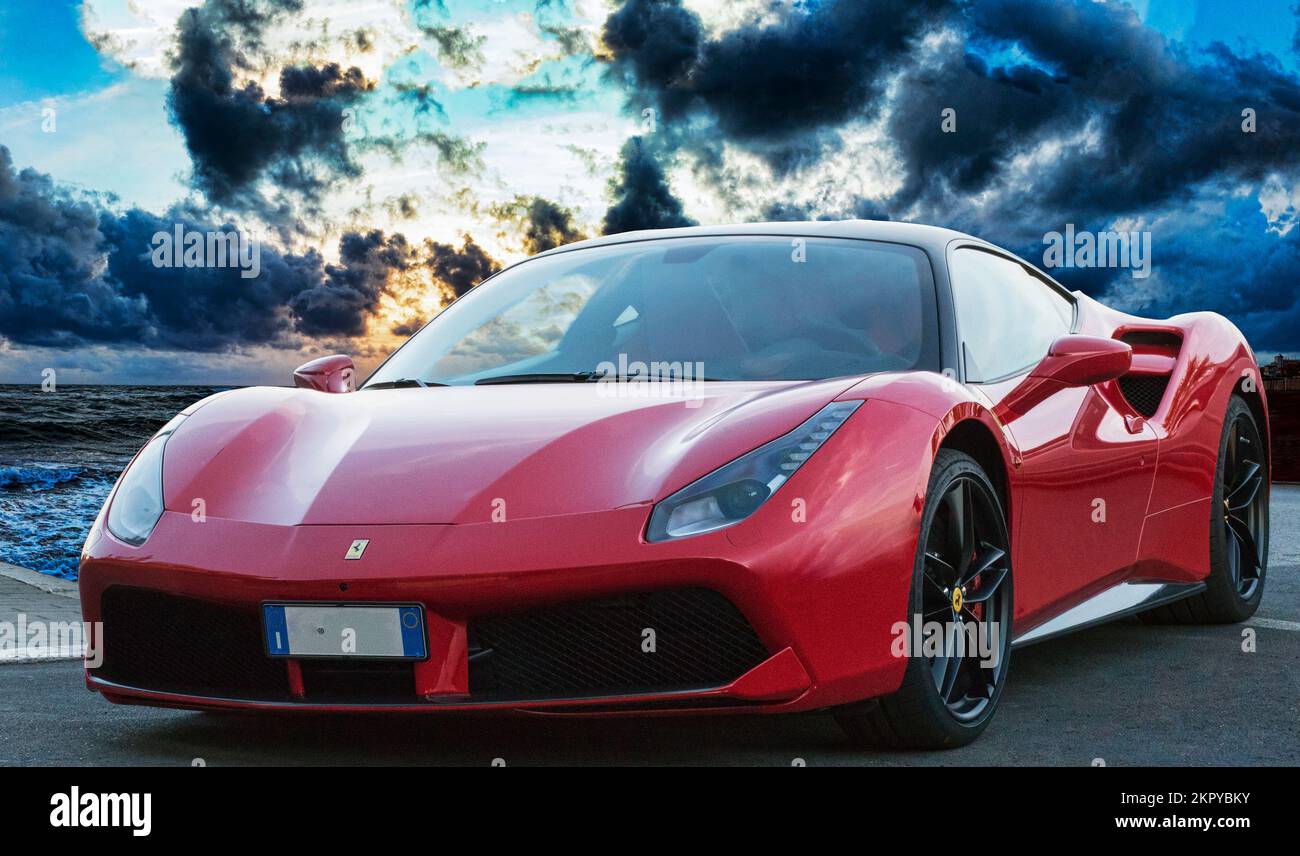 Fast and luxury model sports car Ferrari 488 GTB from Ferrari Italian ...