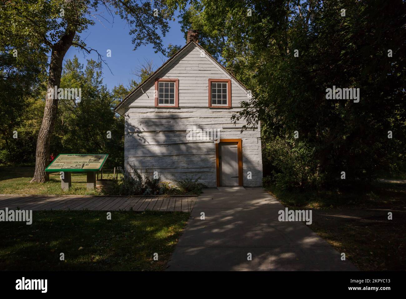 Museum of John Walter, an immigrant from Scotland. Blue wooden houses ...
