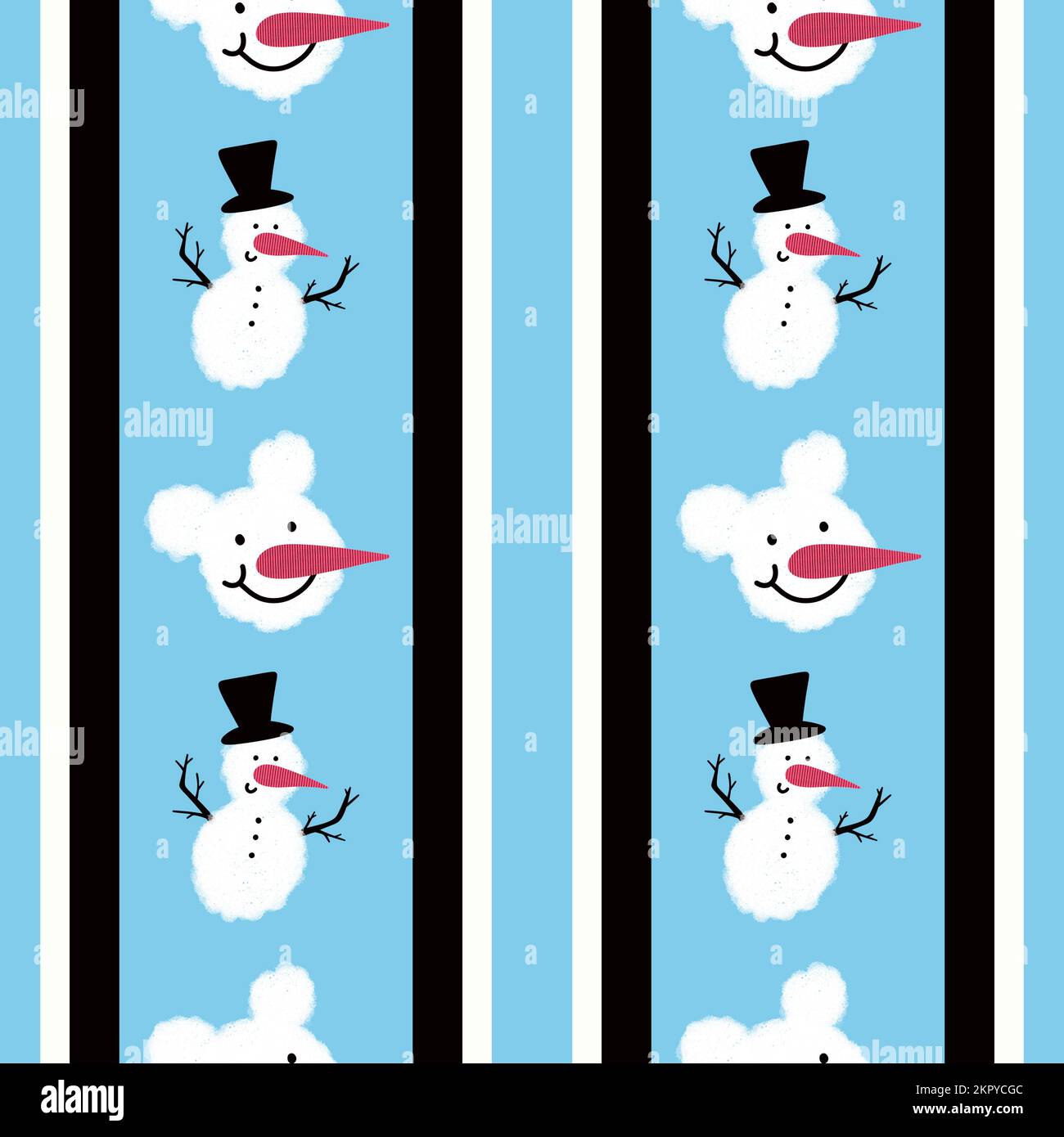 Winter seamless snowman and snowflakes pattern for Christmas wrapping ...