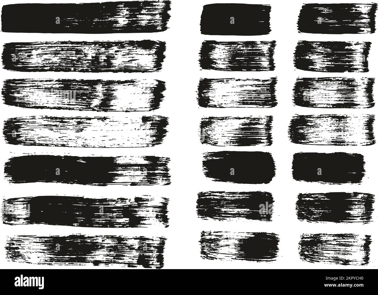 Flat Paint Brush Thick Straight Lines Mix High Detail Abstract Vector ...