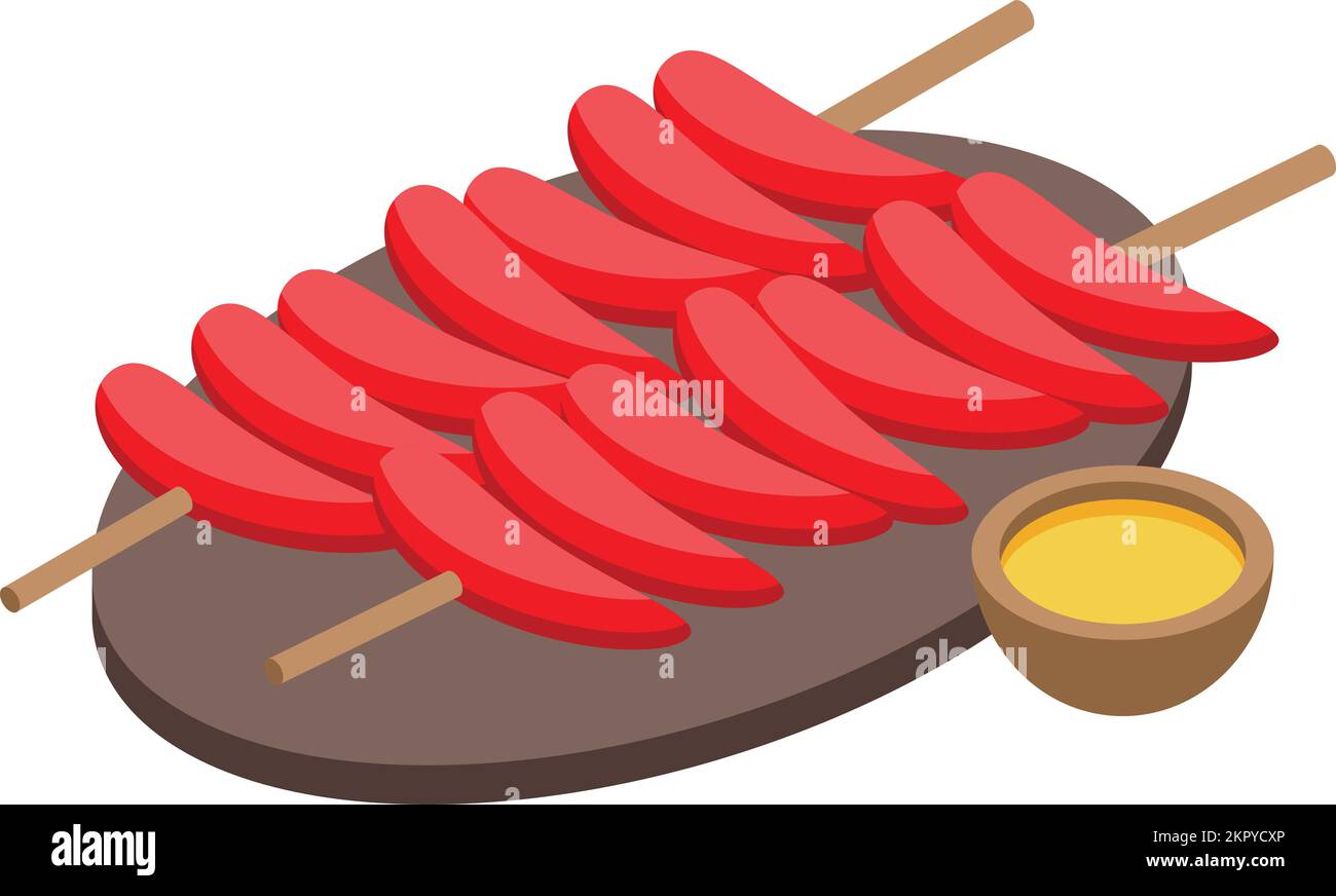 Pepper food icon isometric vector. Brazilian cuisine. Dish culinary ...