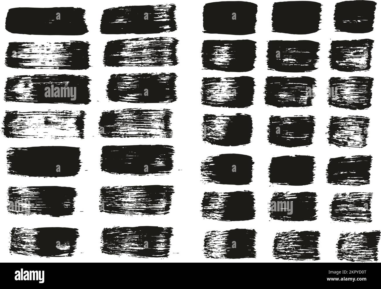 Flat Paint Brush Thick Straight Lines Mix High Detail Abstract Vector ...