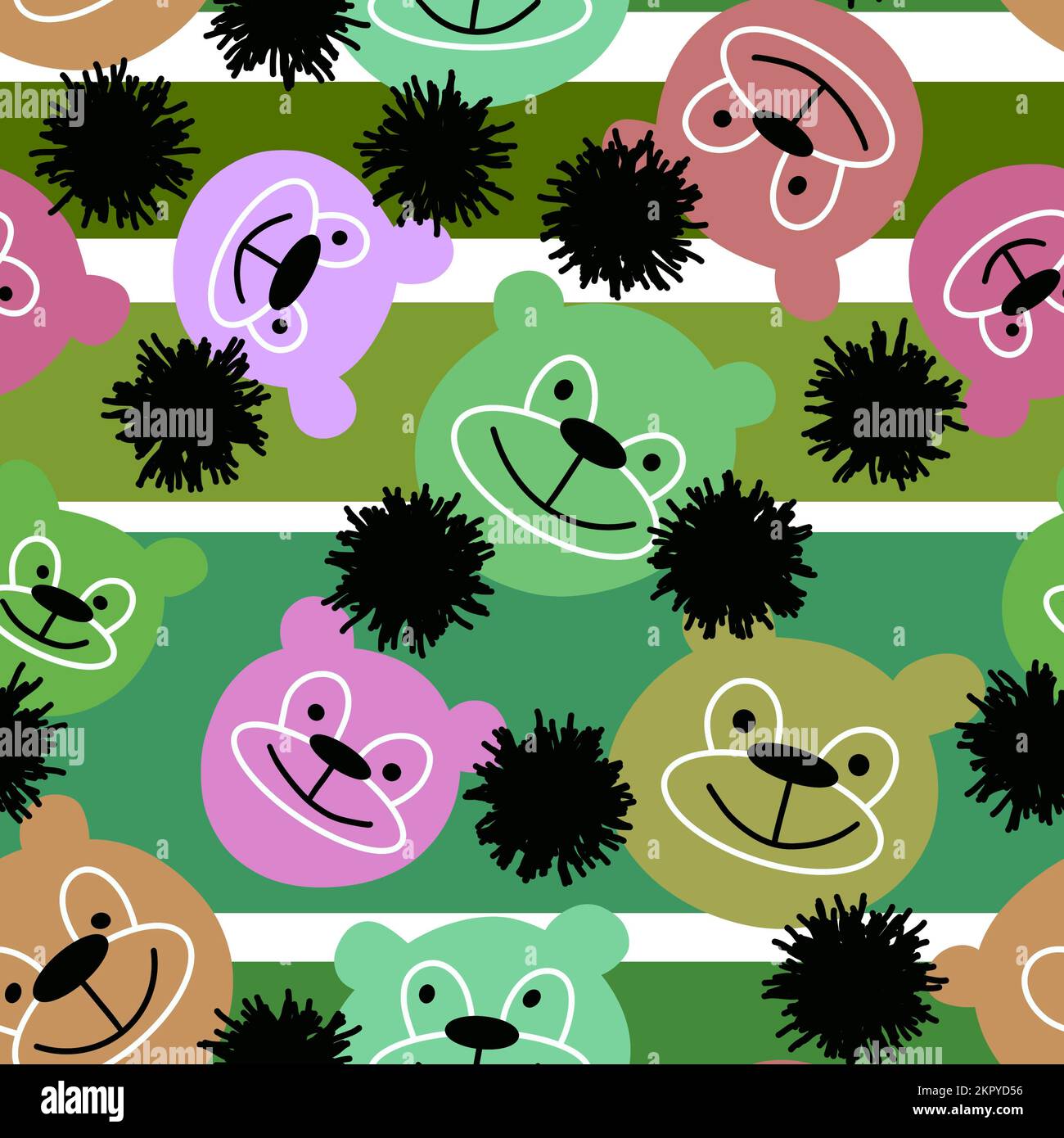 Cartoon toys animals seamless fluffy bears pattern for wrapping paper ...