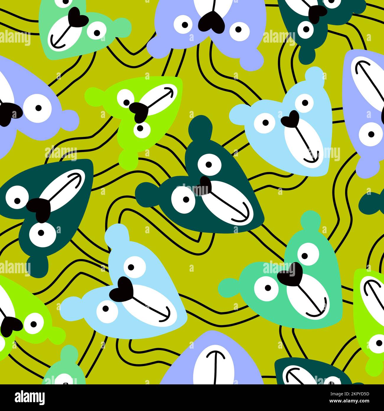 Cartoon toys animals seamless fluffy bears pattern for wrapping paper ...