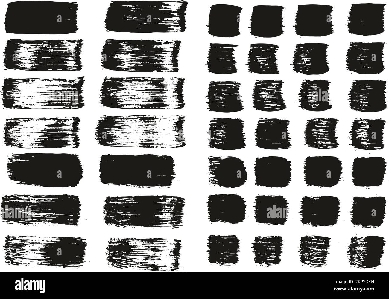 Flat Paint Brush Thick Straight Lines Mix High Detail Abstract Vector ...